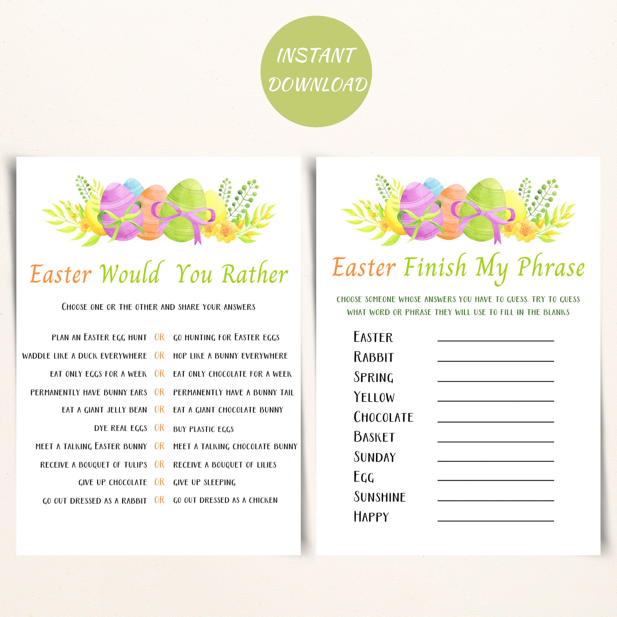 Printable Easter Games 8 Game Bundle For Easter Office Party | Etsy