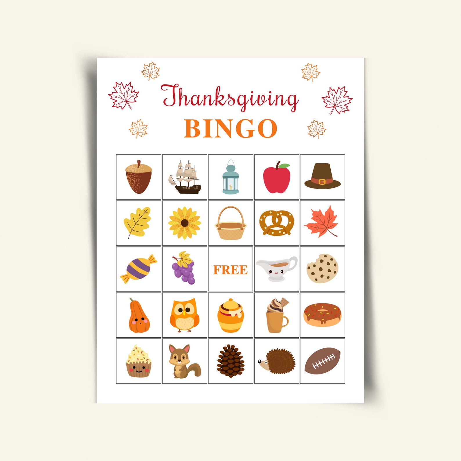 30 Printable Thanksgiving Bingo Cards | Thanksgiving Games for Kids ...