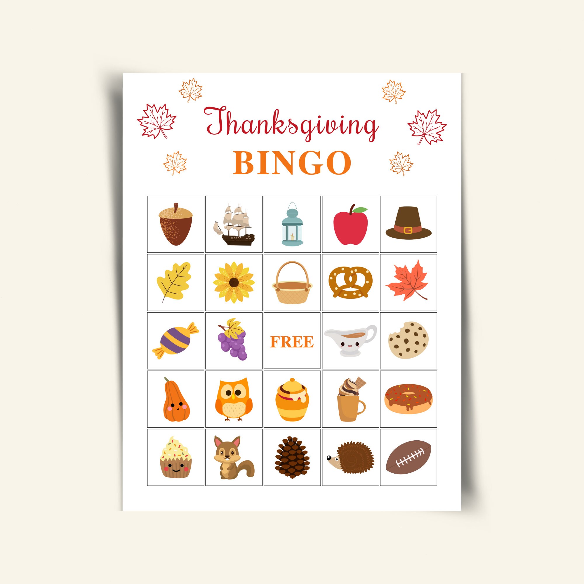 30 Printable Thanksgiving Bingo Cards | Thanksgiving Games for Kids ...