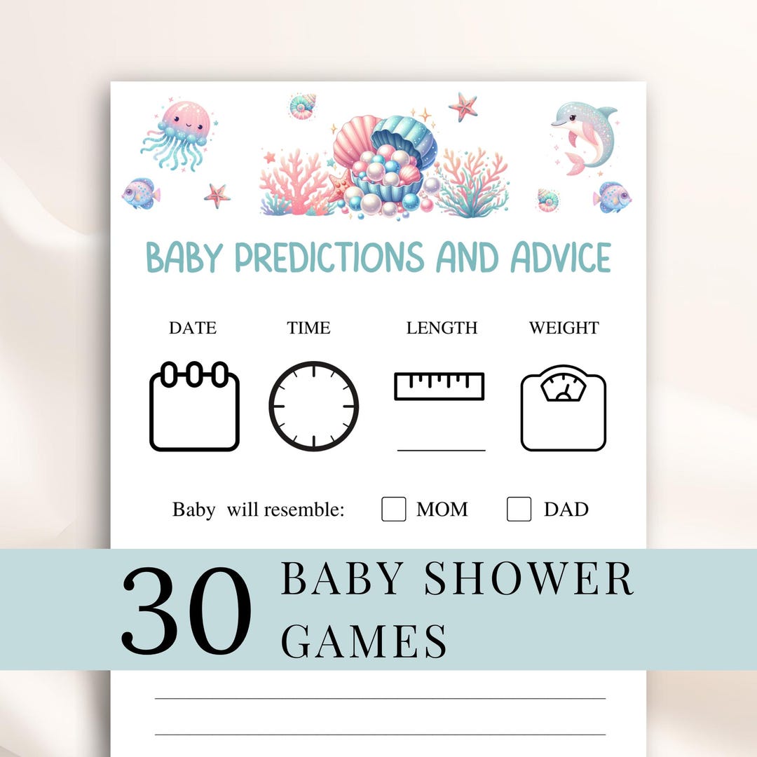30 Printable Ocean Baby Shower Games, Under the Sea Baby Shower Games ...