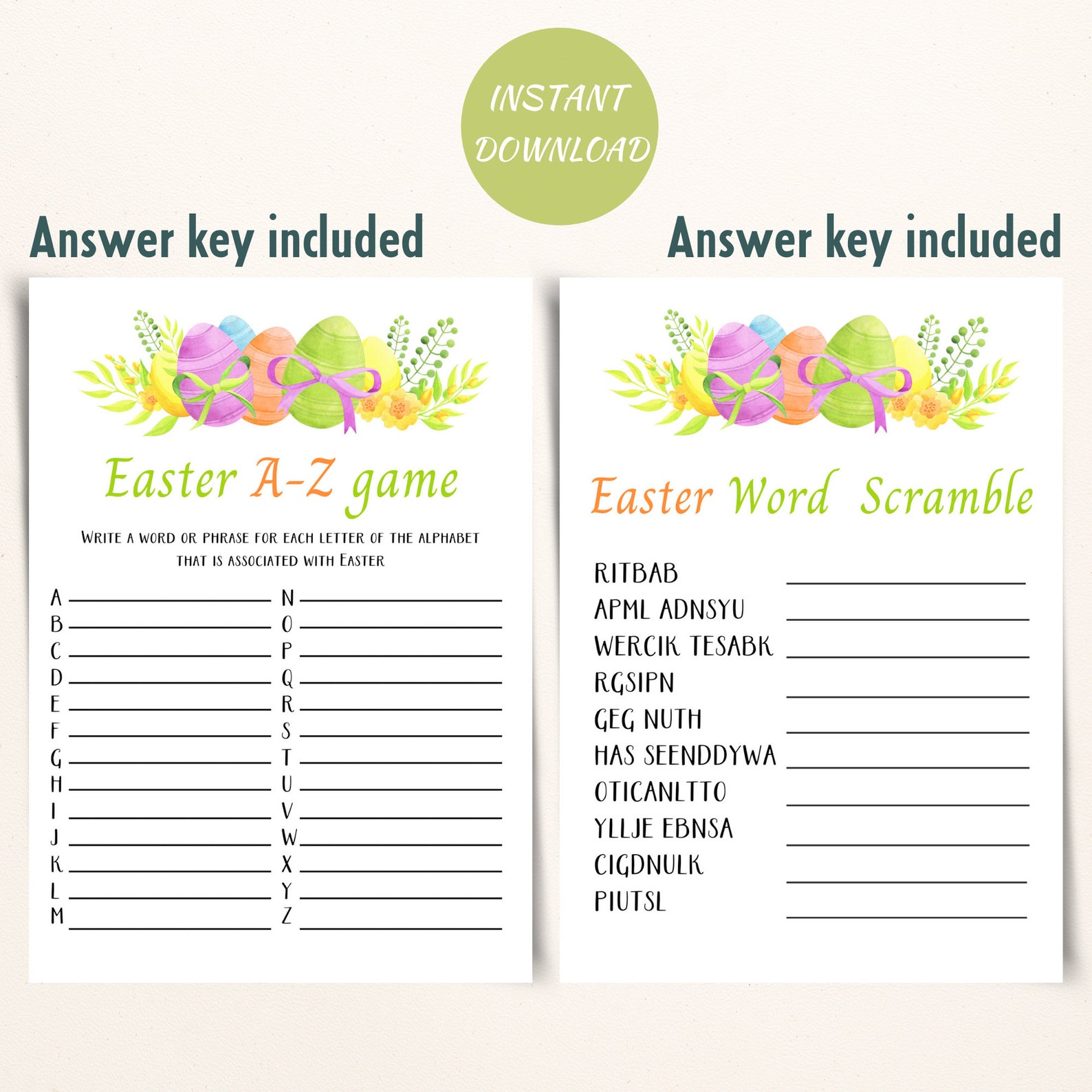 Printable Easter Games 8 Game Bundle For Easter Office Party | Etsy