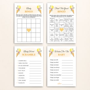 16 Printable Ice Cream Baby Shower Games, Here’s the Scoop Baby Shower ...