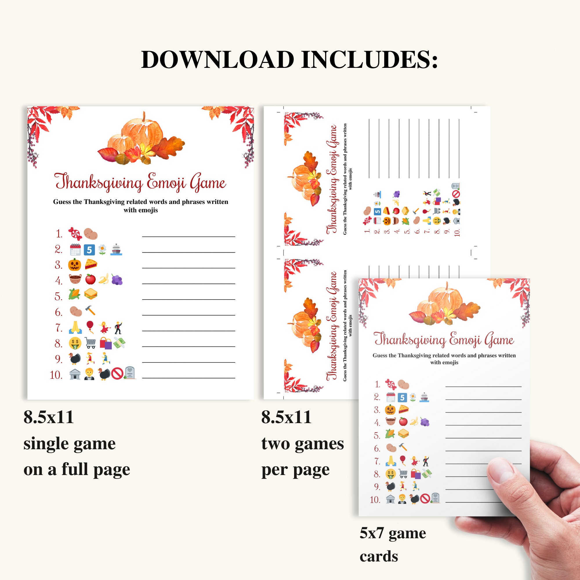 8 Printable Thanksgiving Games: Friendsgiving Games DOWNLOAD - Etsy
