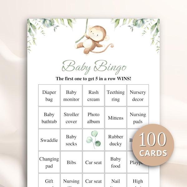 Monkey Bingo - Etsy