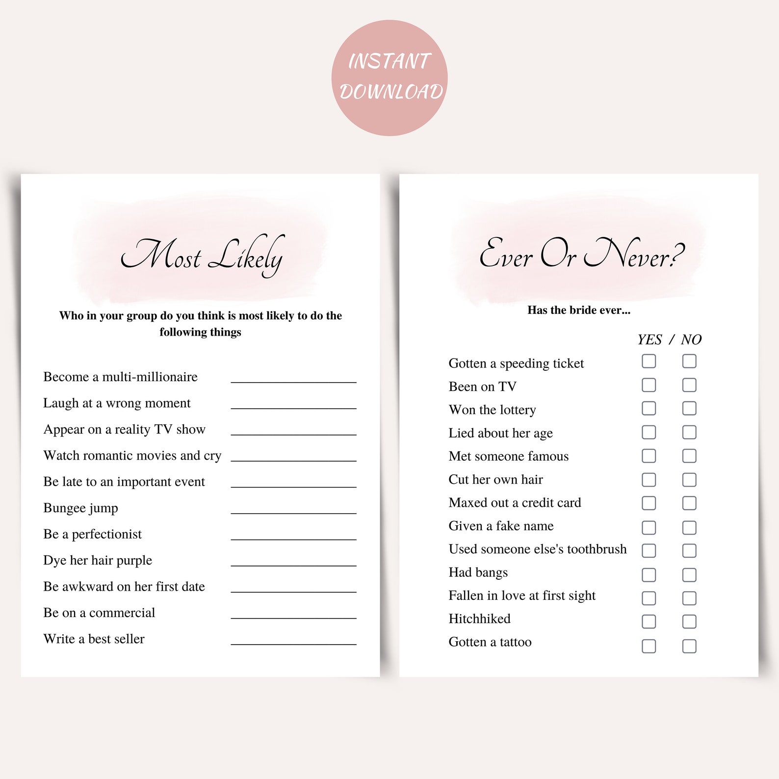 8 Clean Bachelorette Party Games Printable Bachelorette Game Etsy Uk