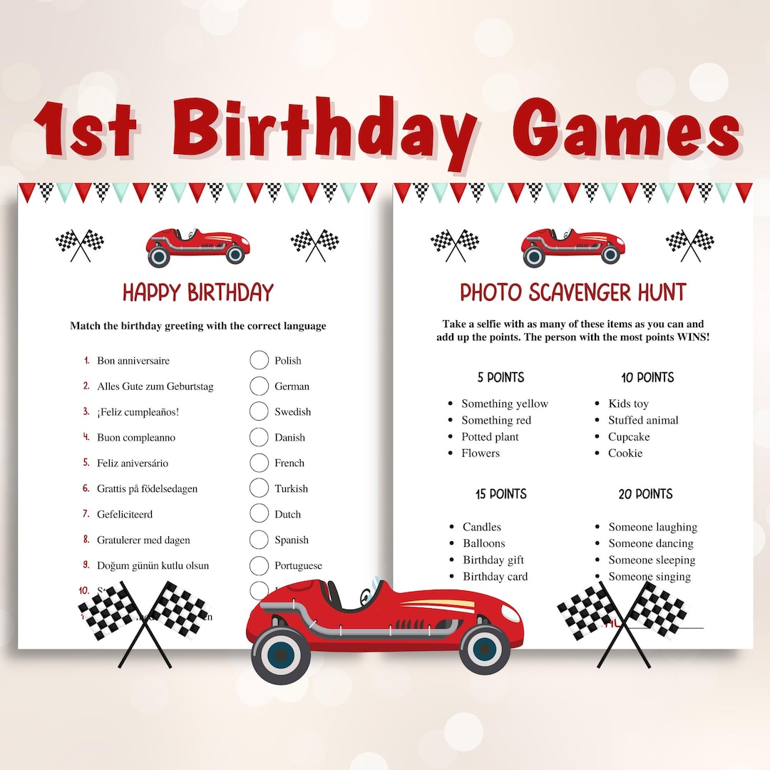 12 Printable Fast One Birthday Games, First Birthday Party Game Bundle ...