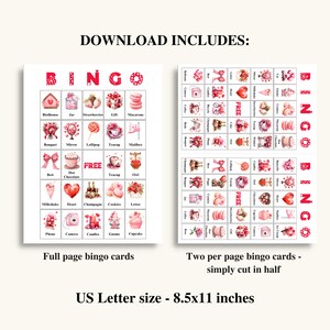 50 Printable Valentine's Day Bingo Cards | Valentines Picture Bingo ...