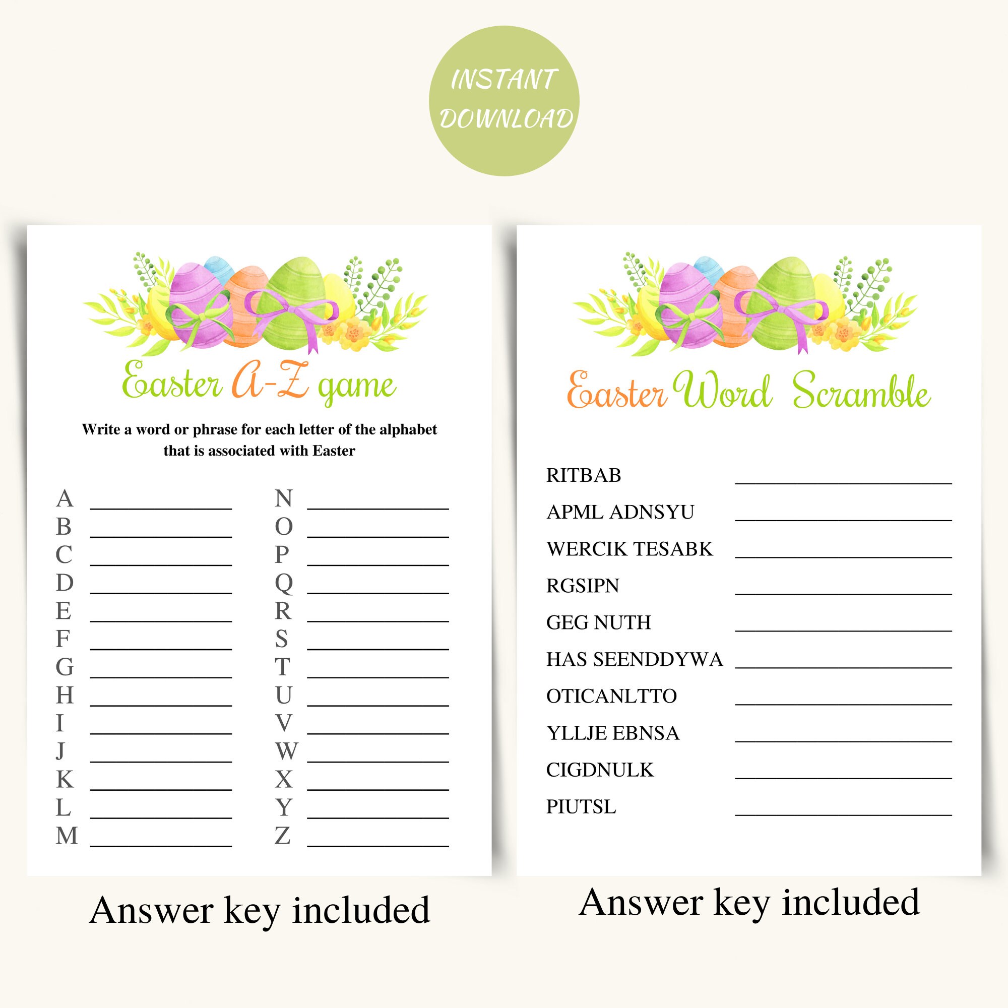 Printable Easter Games 8 Game Bundle for Easter Office Party - Etsy