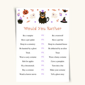 Printable Halloween Would You Rather Game: DOWNLOAD - Etsy