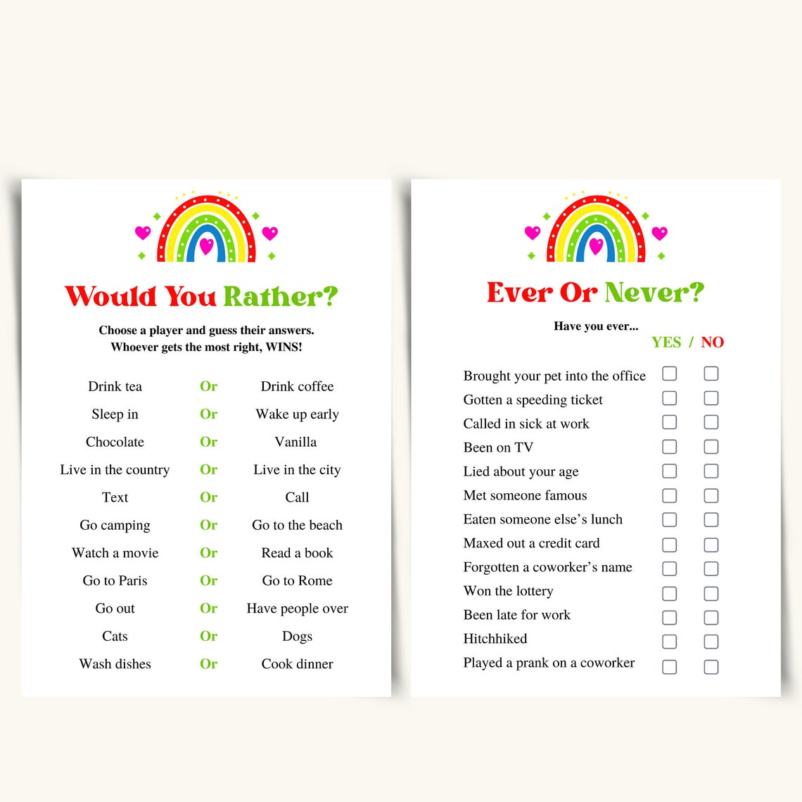 10 Printable Party Games for Teachers Work Party Games - Etsy