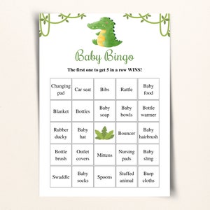 30 Printable Alligator Baby Shower Bingo Cards | 5x7 Prefilled ...