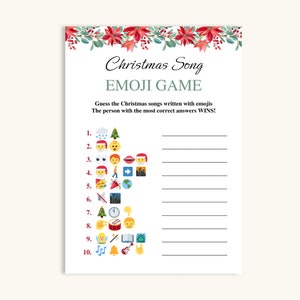 Printable Christmas Emoji Game | Work Christmas Party Game | Adult ...