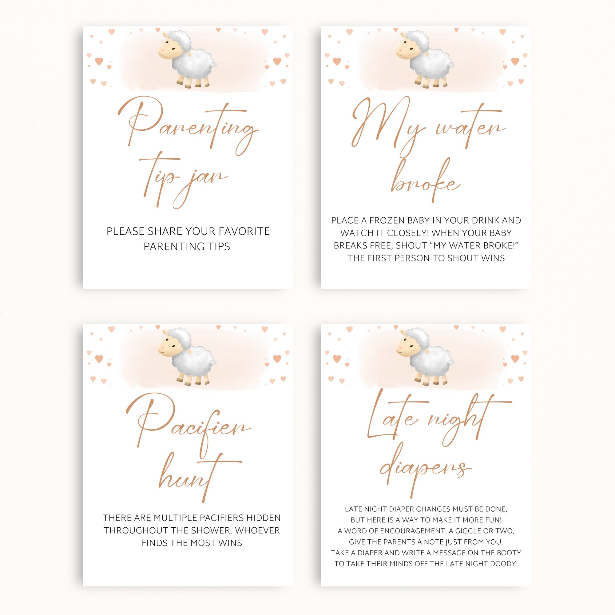 16 Printable Little Lamb Baby Shower Table Signs 8x10 Baby Shower Sign ...