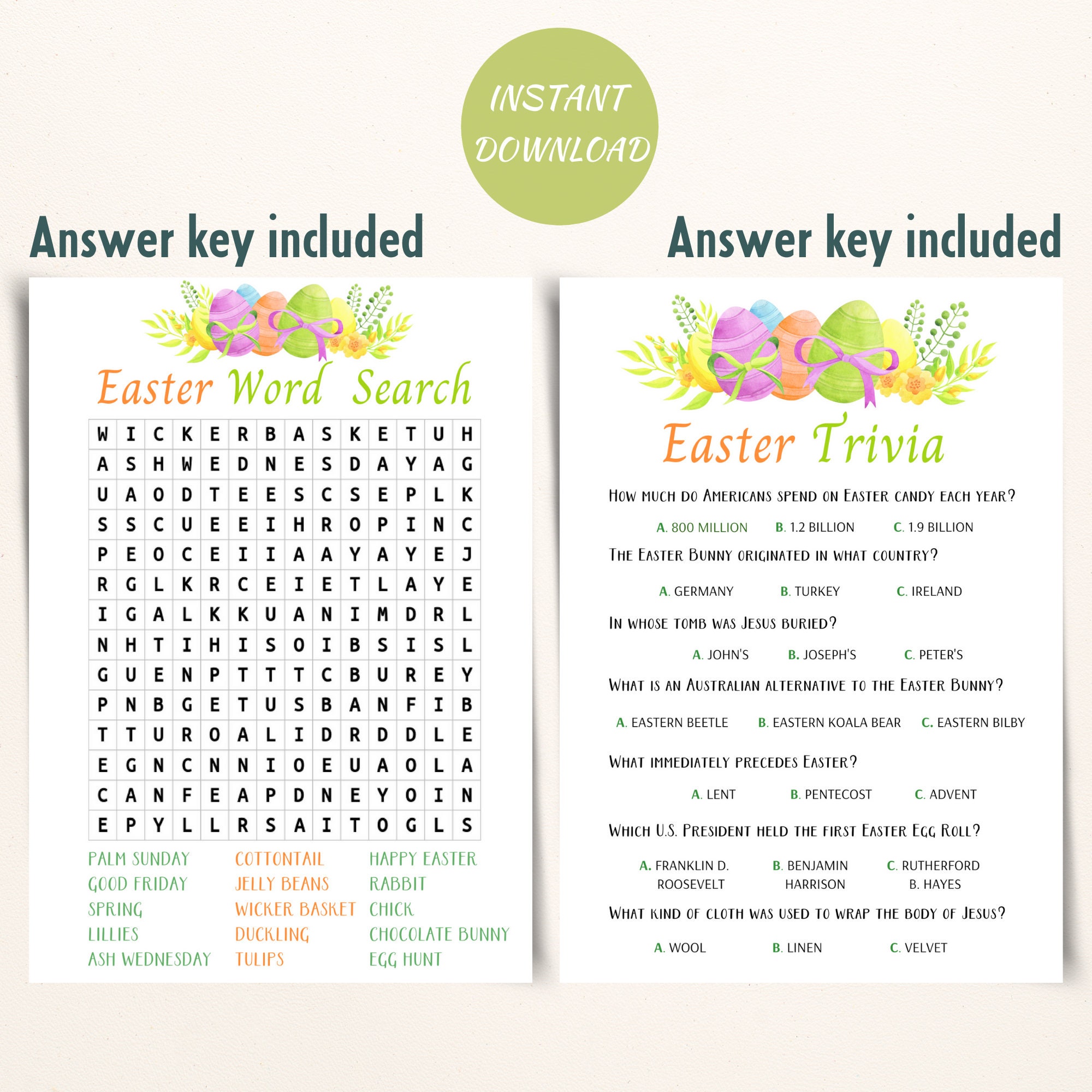 Printable Easter Games 8 Game Bundle For Easter Office Party | Etsy