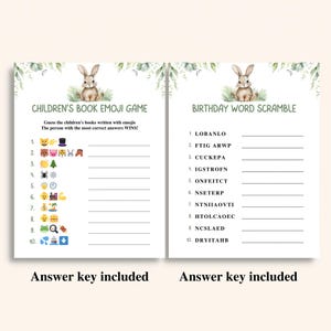 12 Printable Some Bunny is One First Birthday Games, Woodland 1st ...