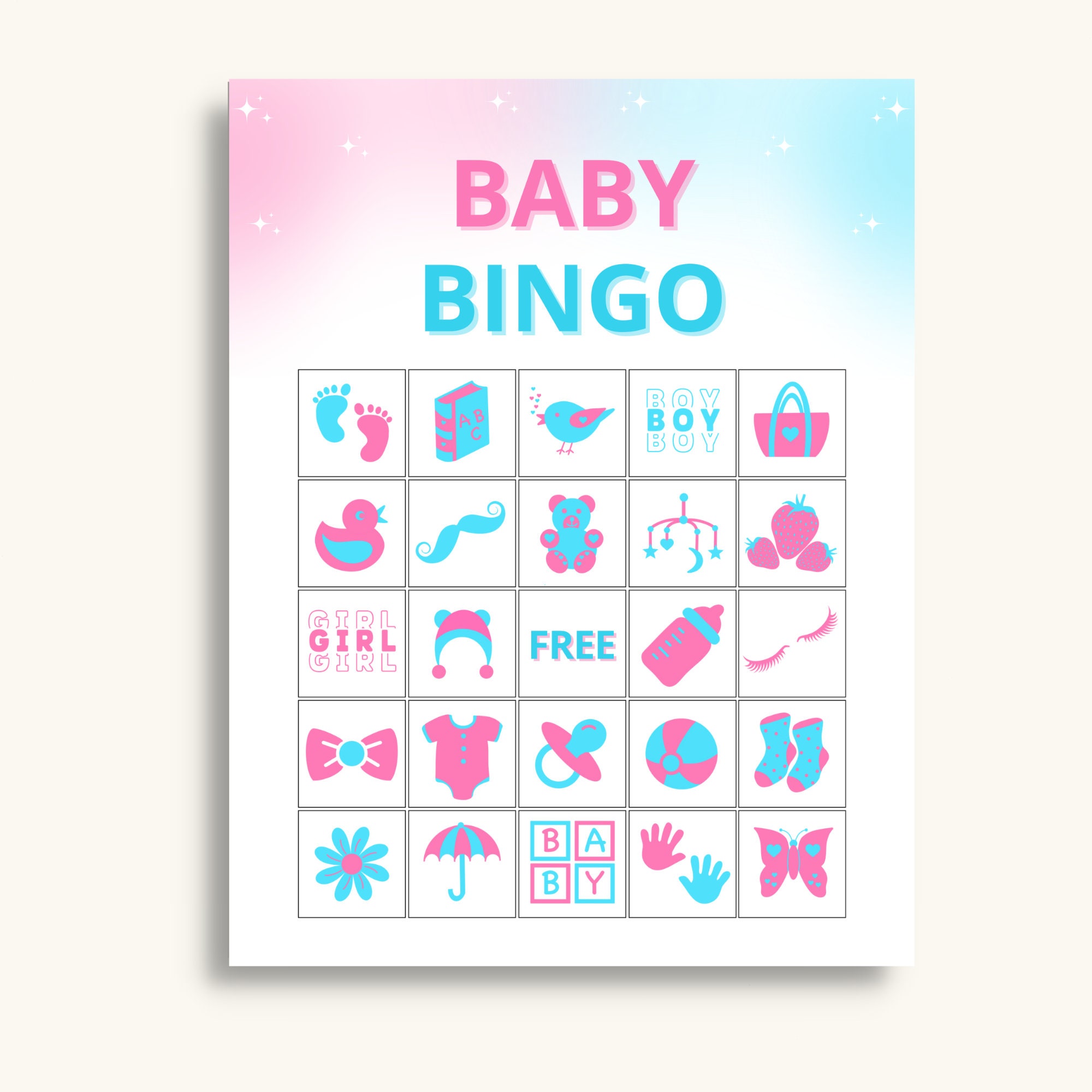 30 Printable Gender Reveal Bingo Cards Gender Reveal Picture - Etsy Canada