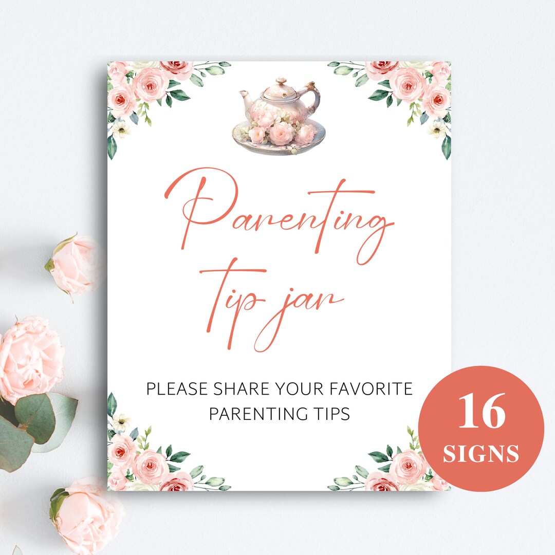 16 Printable Tea Party Baby Shower Table Signs, Afternoon Tea Baby ...