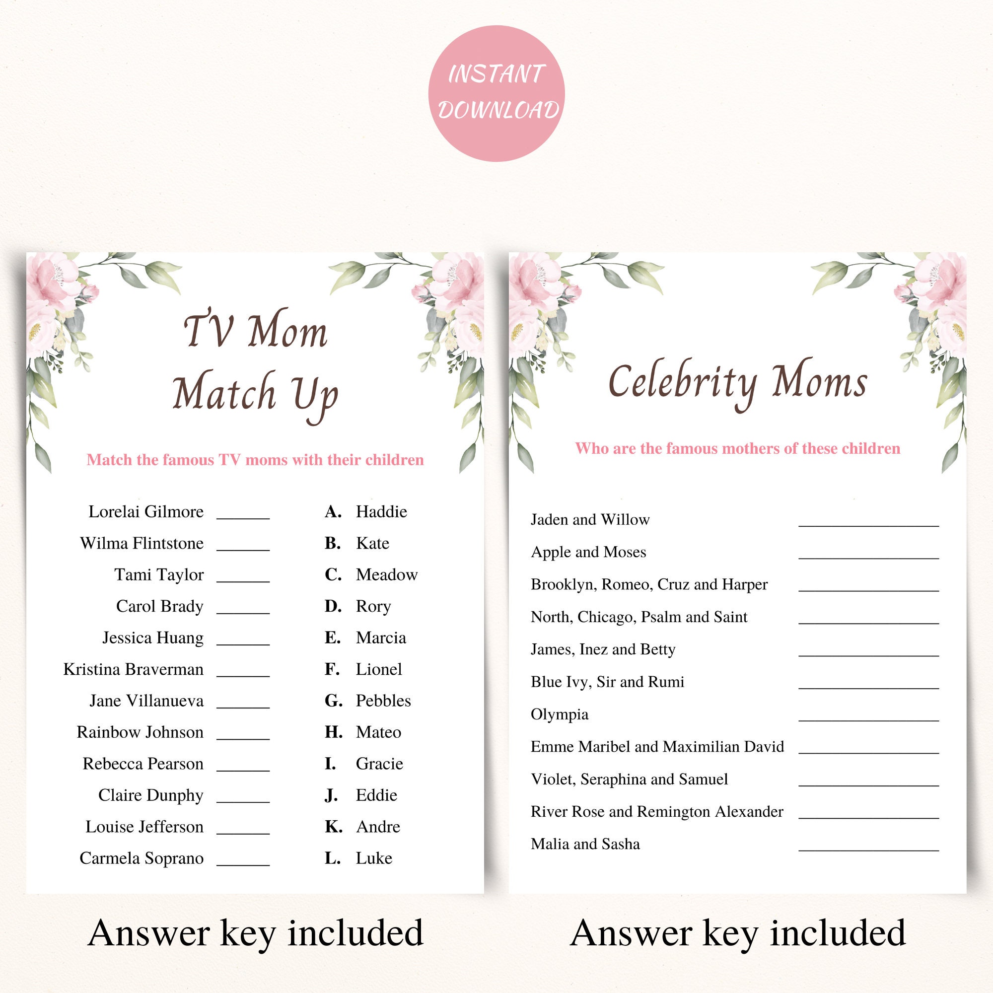 Printable Mother’s Day Game Bundle, Mother’s Day Games for Mother’s Day ...