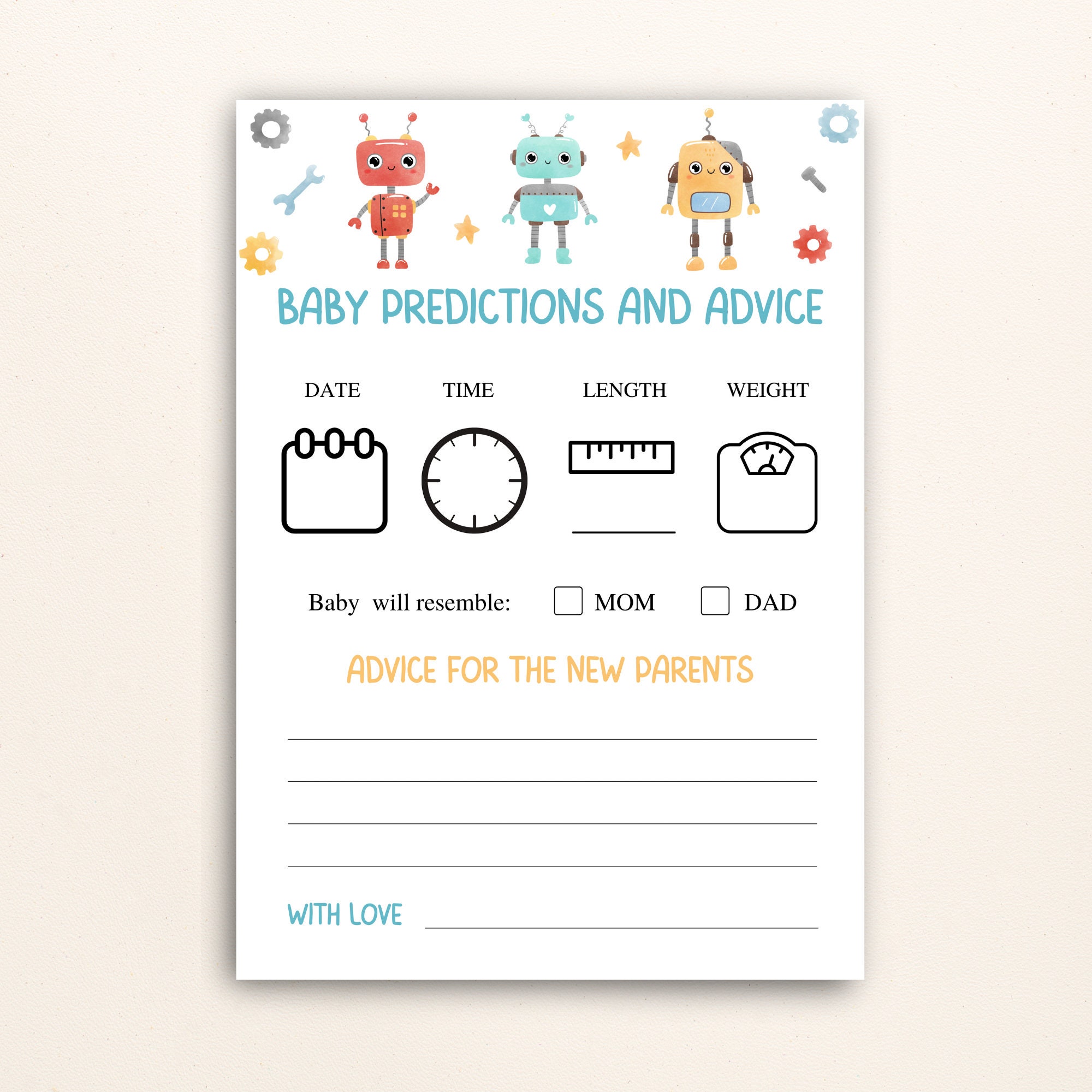 16 Printable Robot Baby Shower Games 5x7'' Boy Baby Shower Game Bundle ...