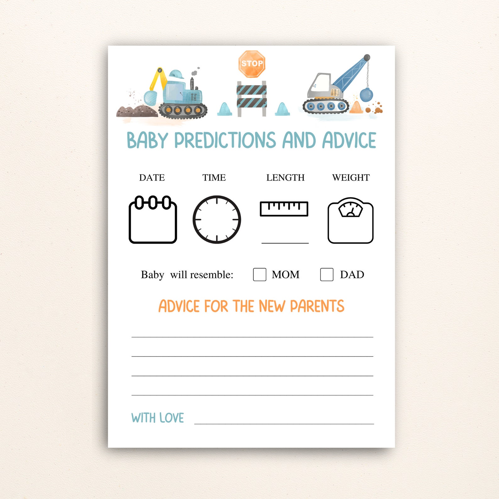 16 Printable Construction Baby Shower Games Construction Theme Baby ...