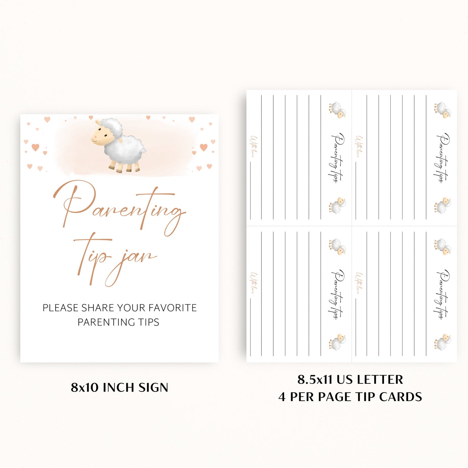 16 Printable Little Lamb Baby Shower Table Signs 8x10 Baby Shower Sign ...