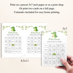 30 Printable Alligator Baby Shower Bingo Cards | 5x7 Prefilled ...