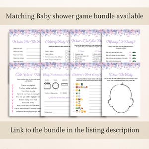 100 Printable Purple Butterfly Baby Shower Bingo Cards: Prefilled Gift ...