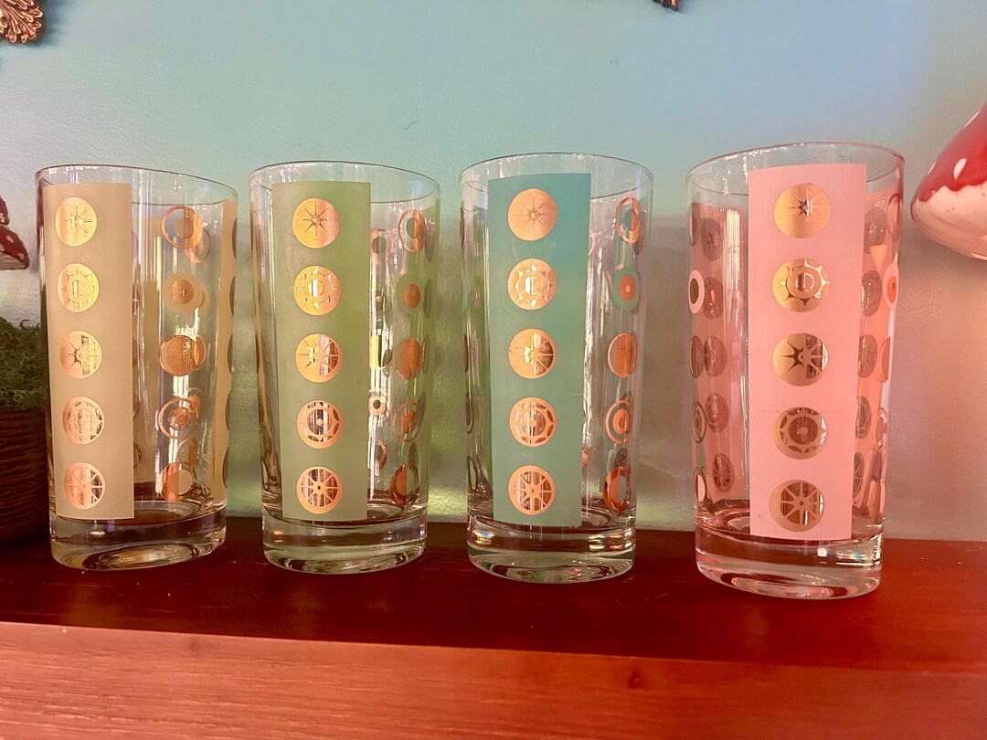 Atomic Fred Press Glassware Barware Set 8 Cocktail Starburst Collin ...