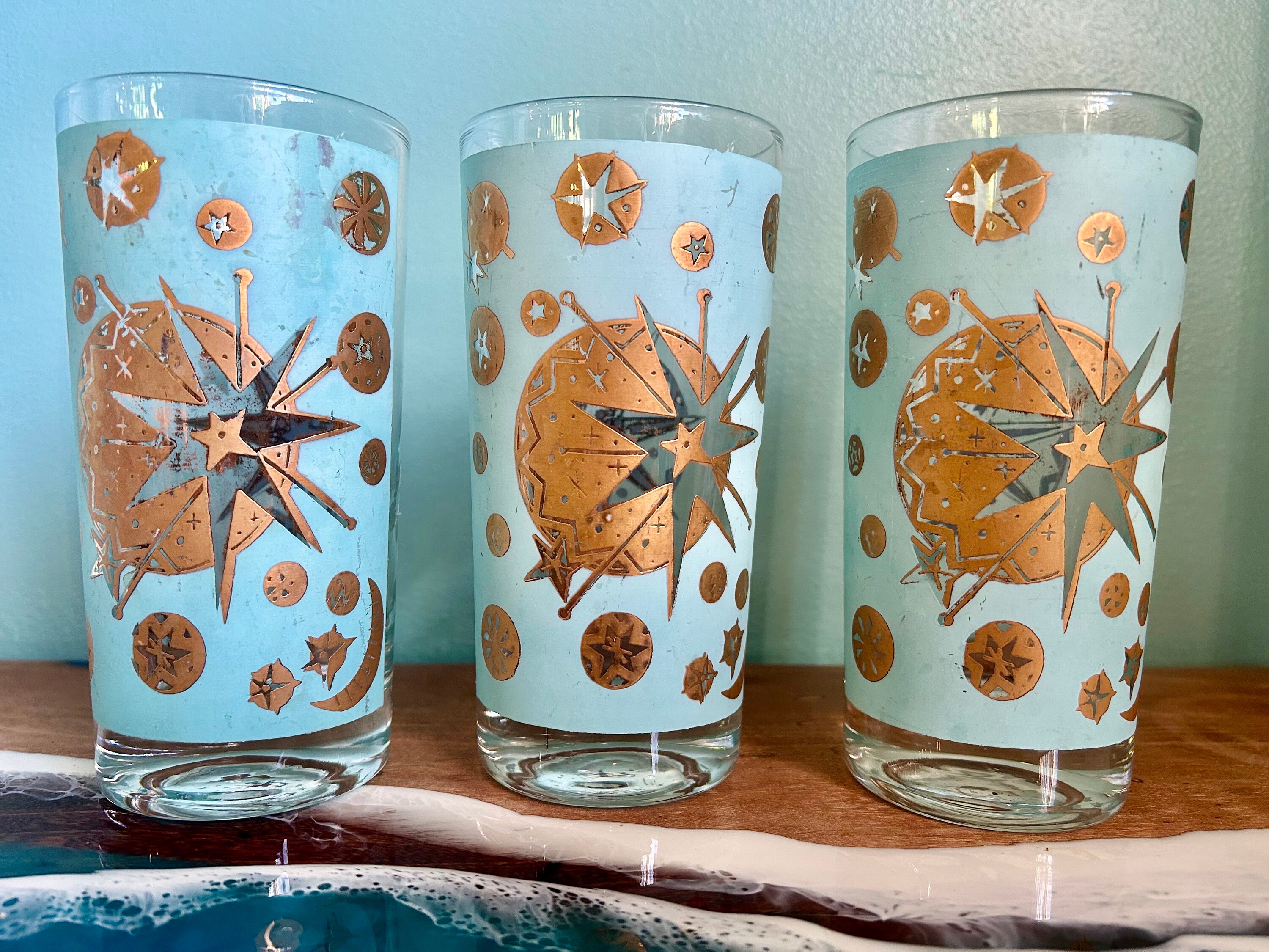 REDUCED Rare Fabulous Starlyte Blue Teal Turquoise Colorful Celestial ...