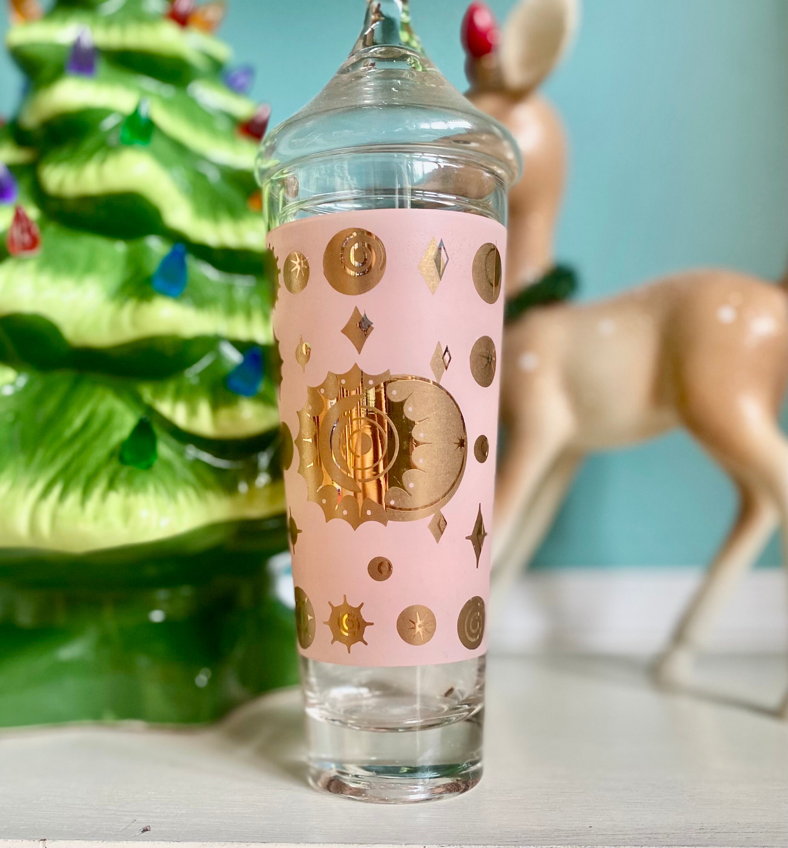 Fred Press Pink Atomic Starburst Canister Available Collection Culver Baird Collins Antique Mid