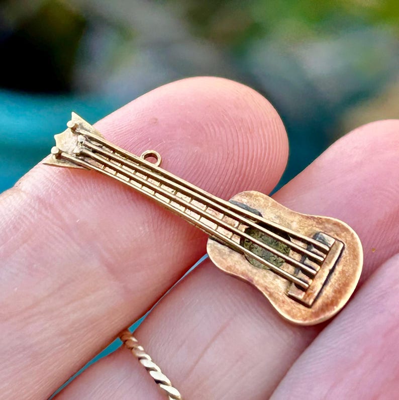10k Solid Gold Ukulele Pendant: Hawaiian Style Guitar Charm - Etsy