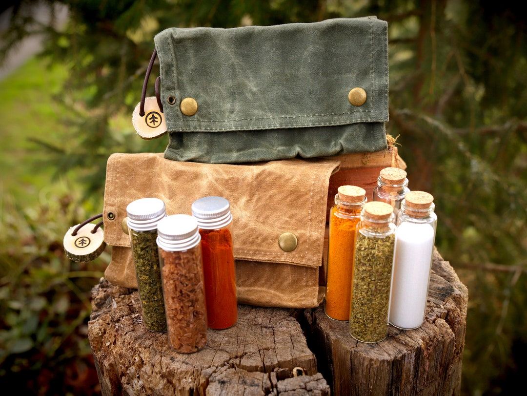 Premium Spice Set for the Outdoor Kitchen Made of Waxed Canvas With Xxl ...