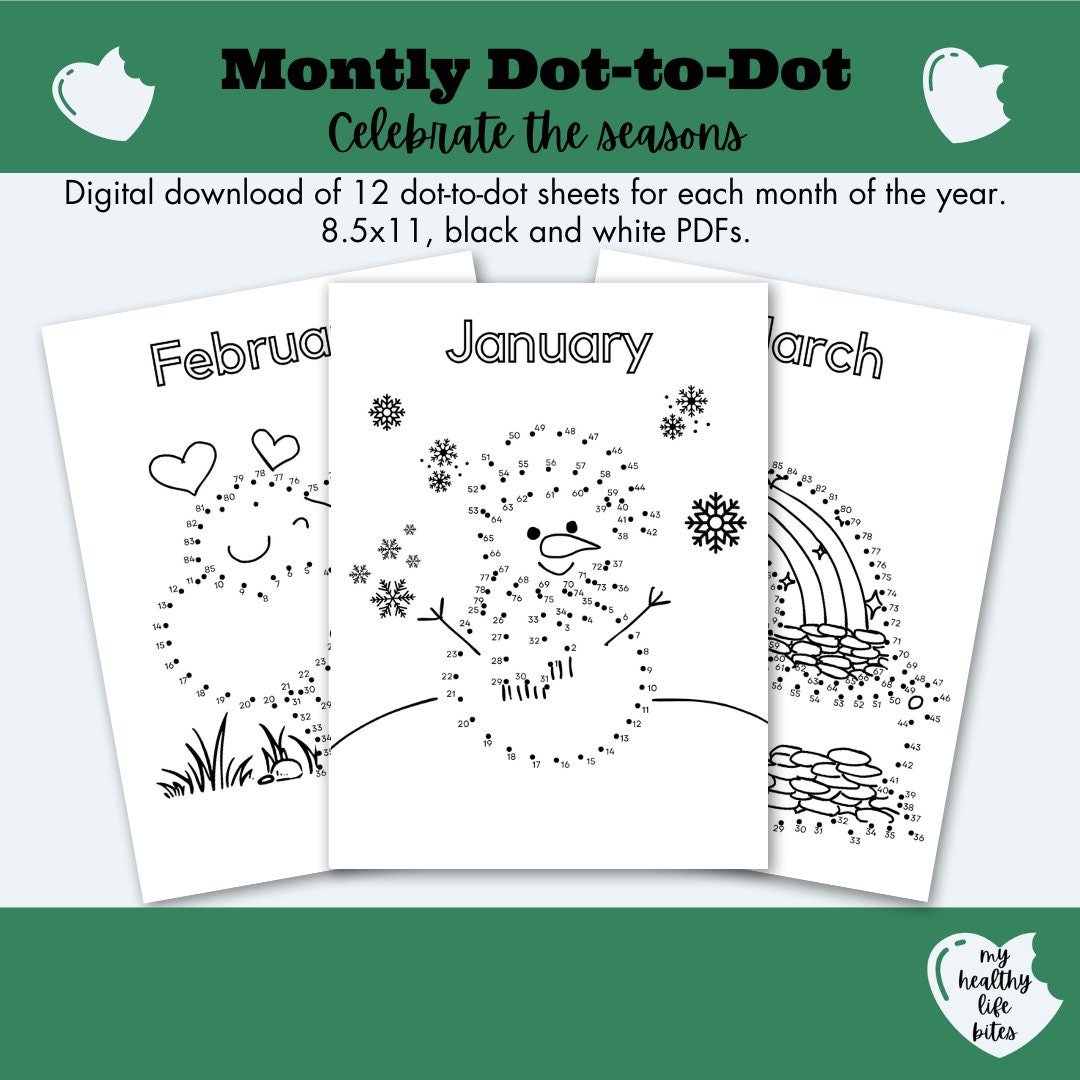 Monthly Dot-to-dot - Etsy