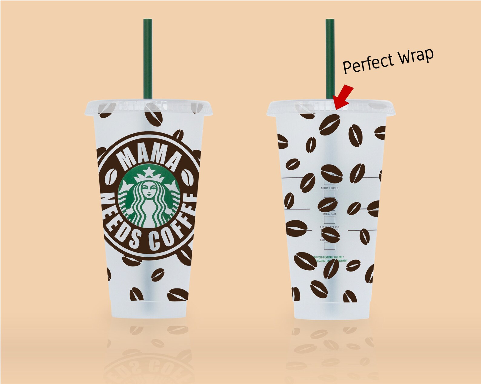 Mama Needs Coffee Starbucks Cup SVG Full Wrap Starbucks Cold - Etsy