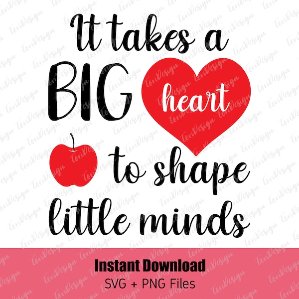 It Takes a Big Heart to Shape Little Minds Mug Template - Etsy