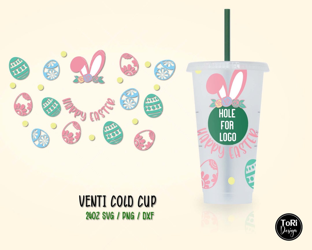 Easter Bunny Cup Svg Easter Eggs Svg Wrap Venti Cold Cup Happy Easter ...