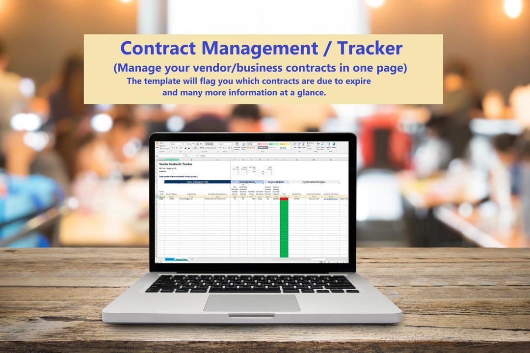 Contract Management - Tracker (excel) - Manage Your Business/vendor ...