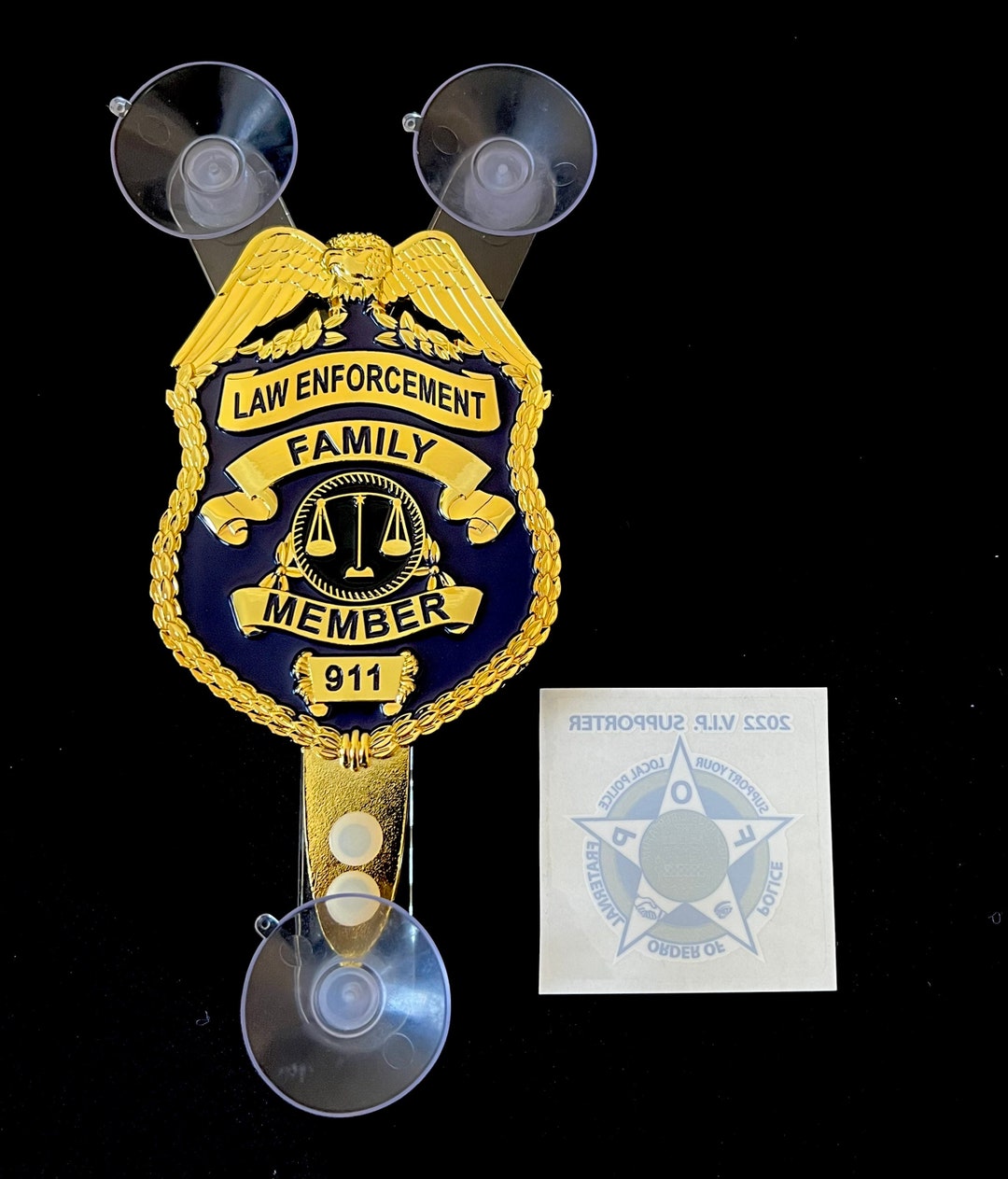 2023 ISLE Police Supporter Family Member Fop Pba Gold Car - Etsy