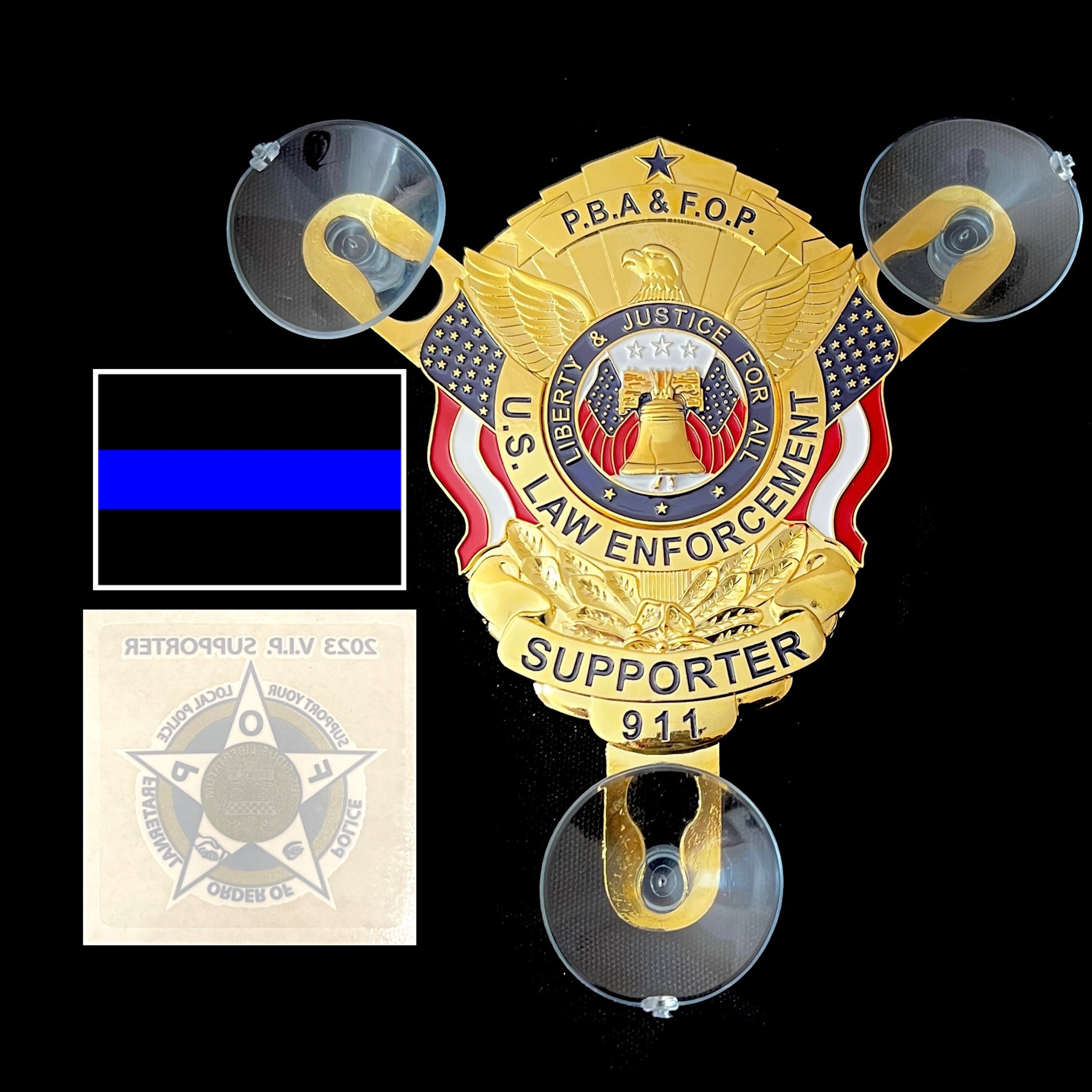 National US Law Enforcement Police Supporter Family Member Fop Pba Gold ...
