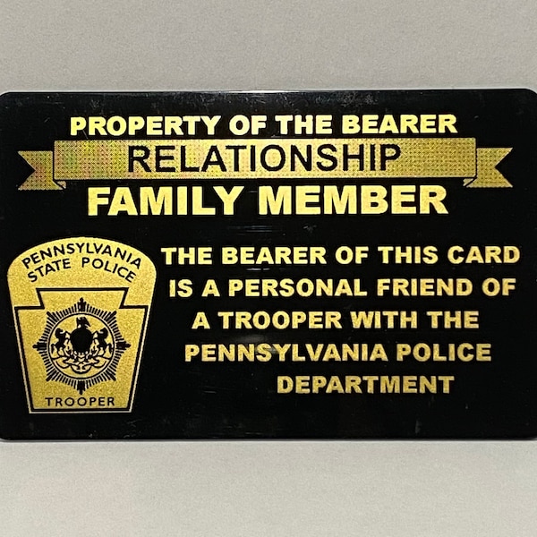 Police Family Member Card - Etsy