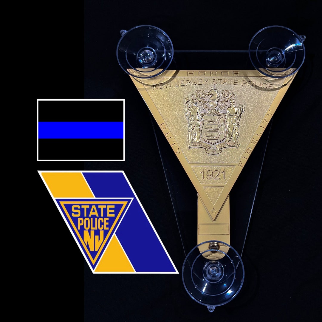 NJ State Police Gold Supporter Family Member Fop Pba Car Window Shield ...