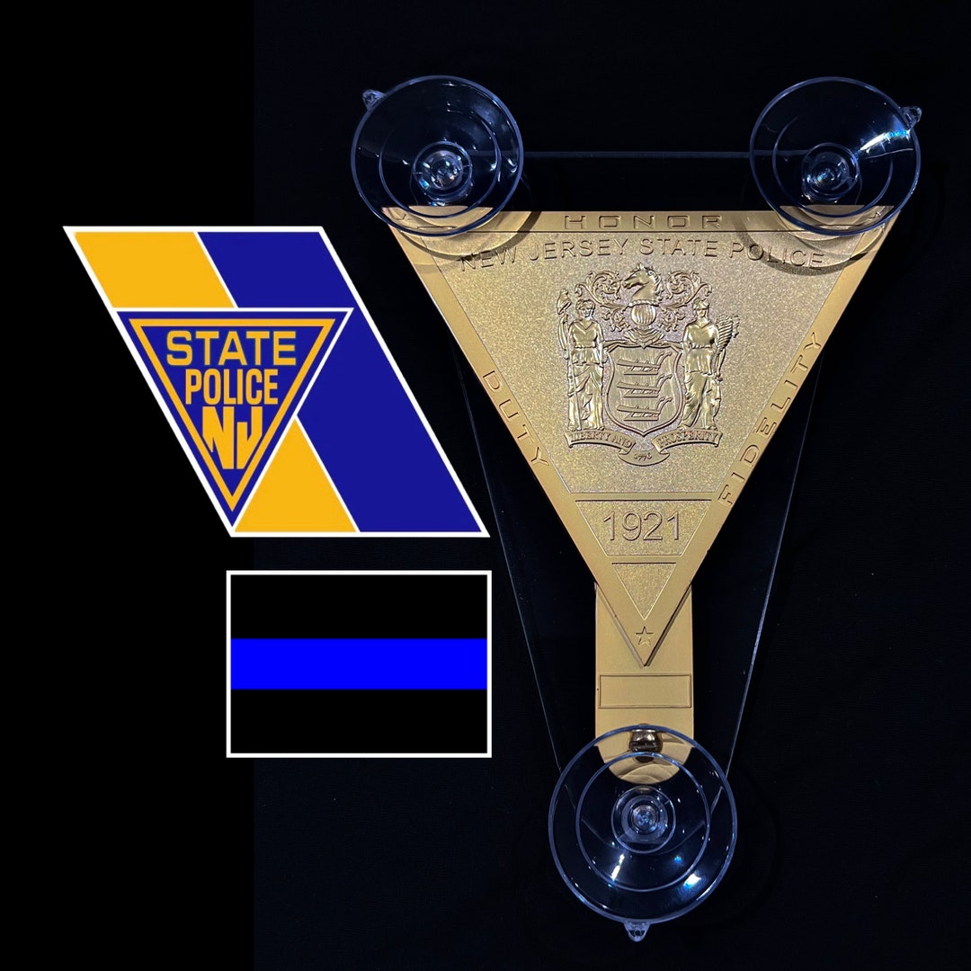 NJ State Police Gold Supporter Family Member Fop Pba Car Window Shield ...