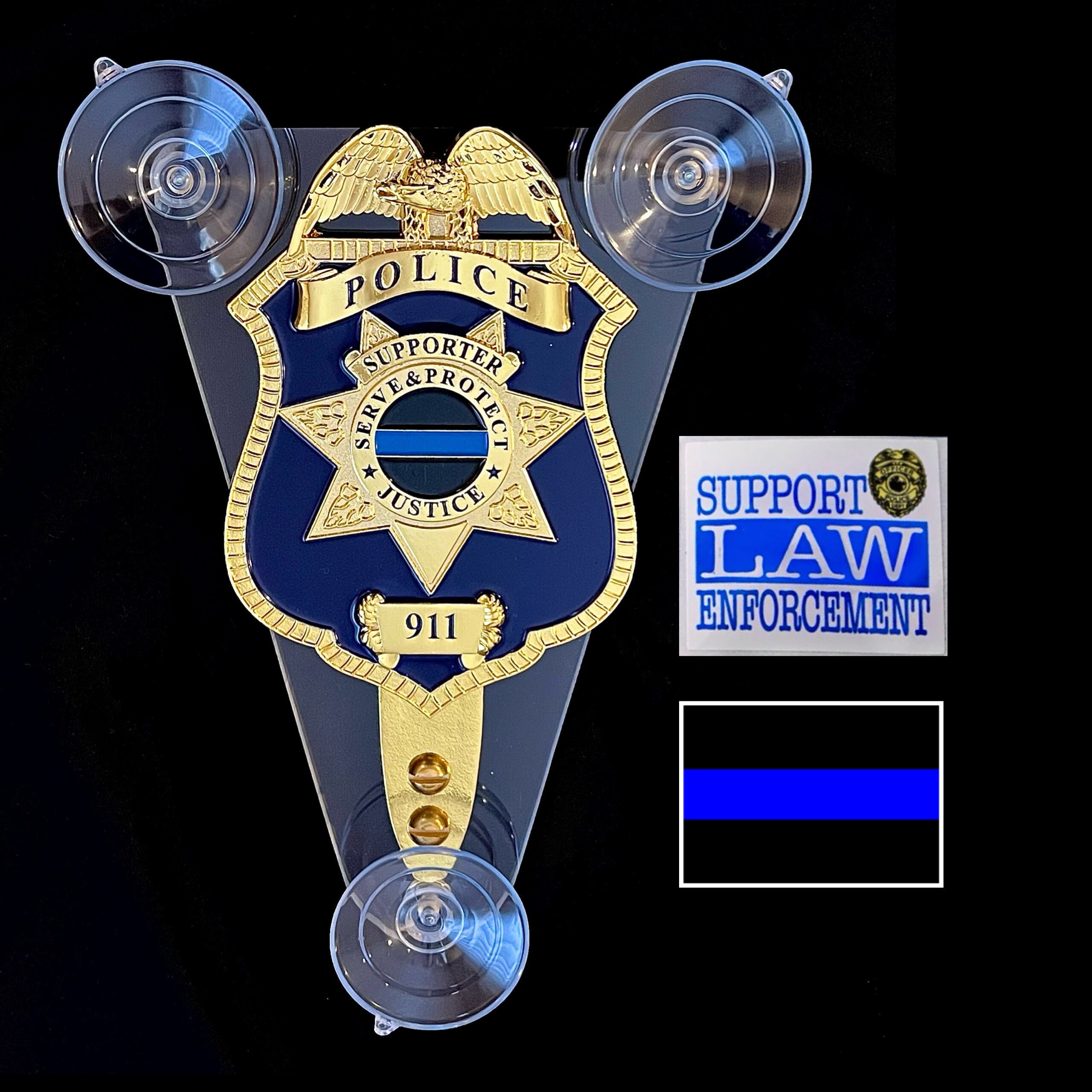 ISLE Police Supporter Family Member Fop Pba Gold Car Window Shield ...