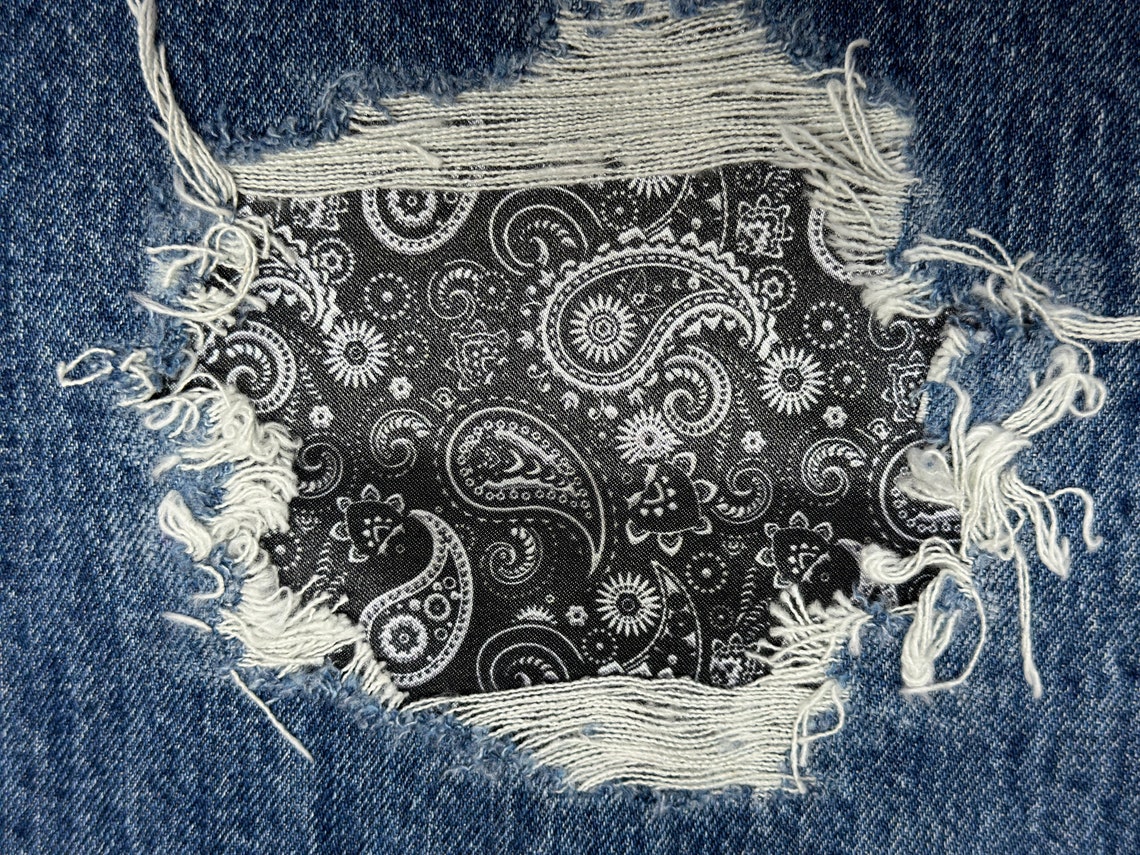 Paisley Peek a Boo Patch Iron on Patches for Denim Holes Jeans Patch ...