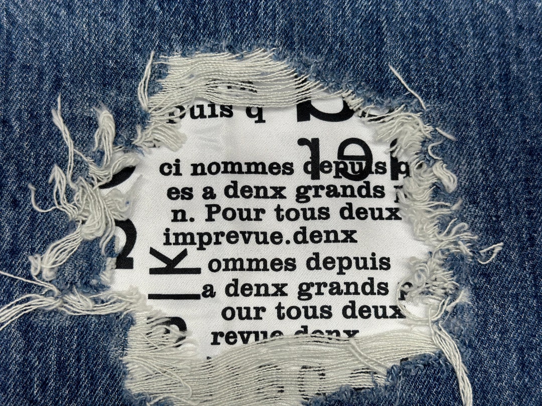 Newspaper Print Patch Peek a Boo Patch Iron on Patches for Denim Holes ...
