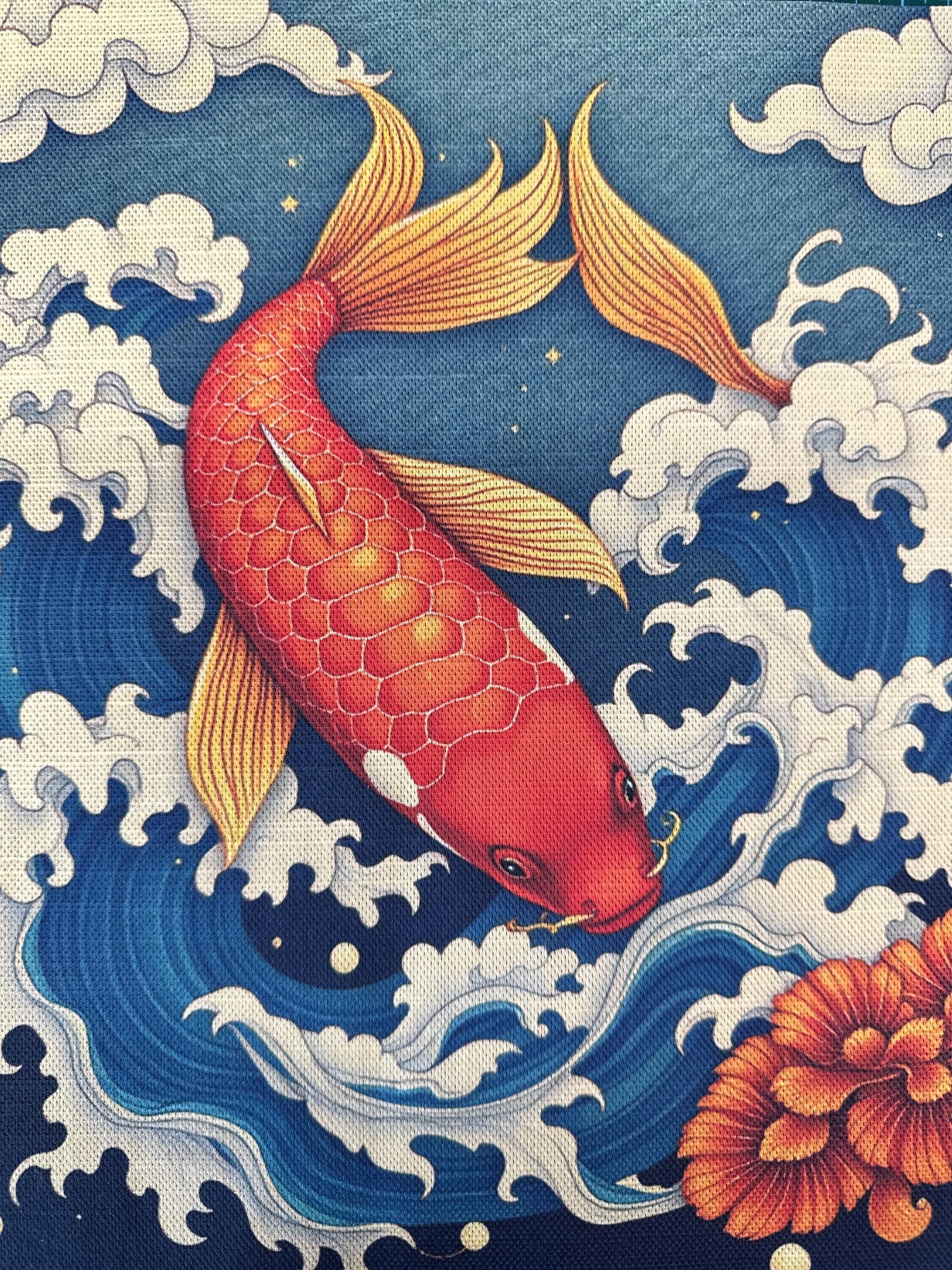 Japanese Koi Fish Patch Big Iron on Patches for Jackets Back Patches - Etsy