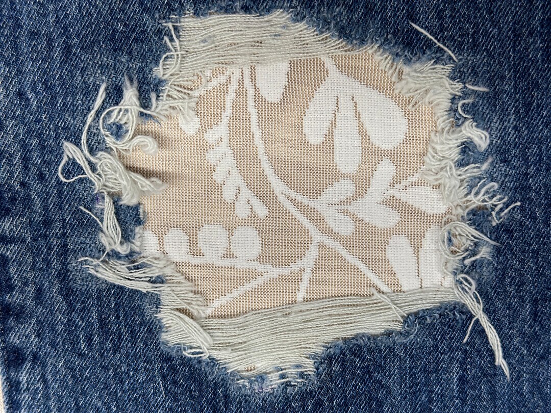 White Lace Patches for Denim Holes Floral Peek a Boo Patch Hole Patch ...