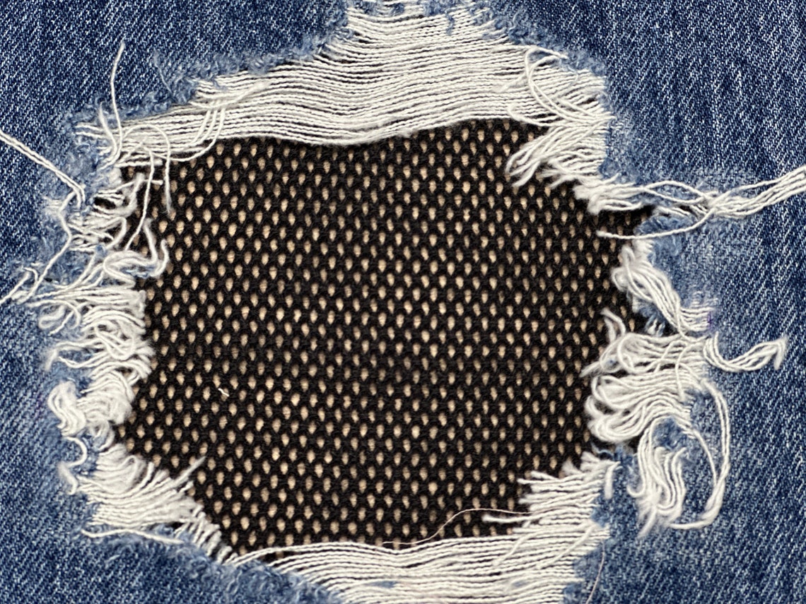 Fishnet Lace Patches for Denim Holes Black Peek a Boo Patch Knee ...