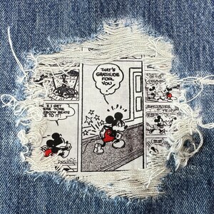 Mickey Mouse Peek a Boo Patches up - Cycled Jeans Patch - Etsy