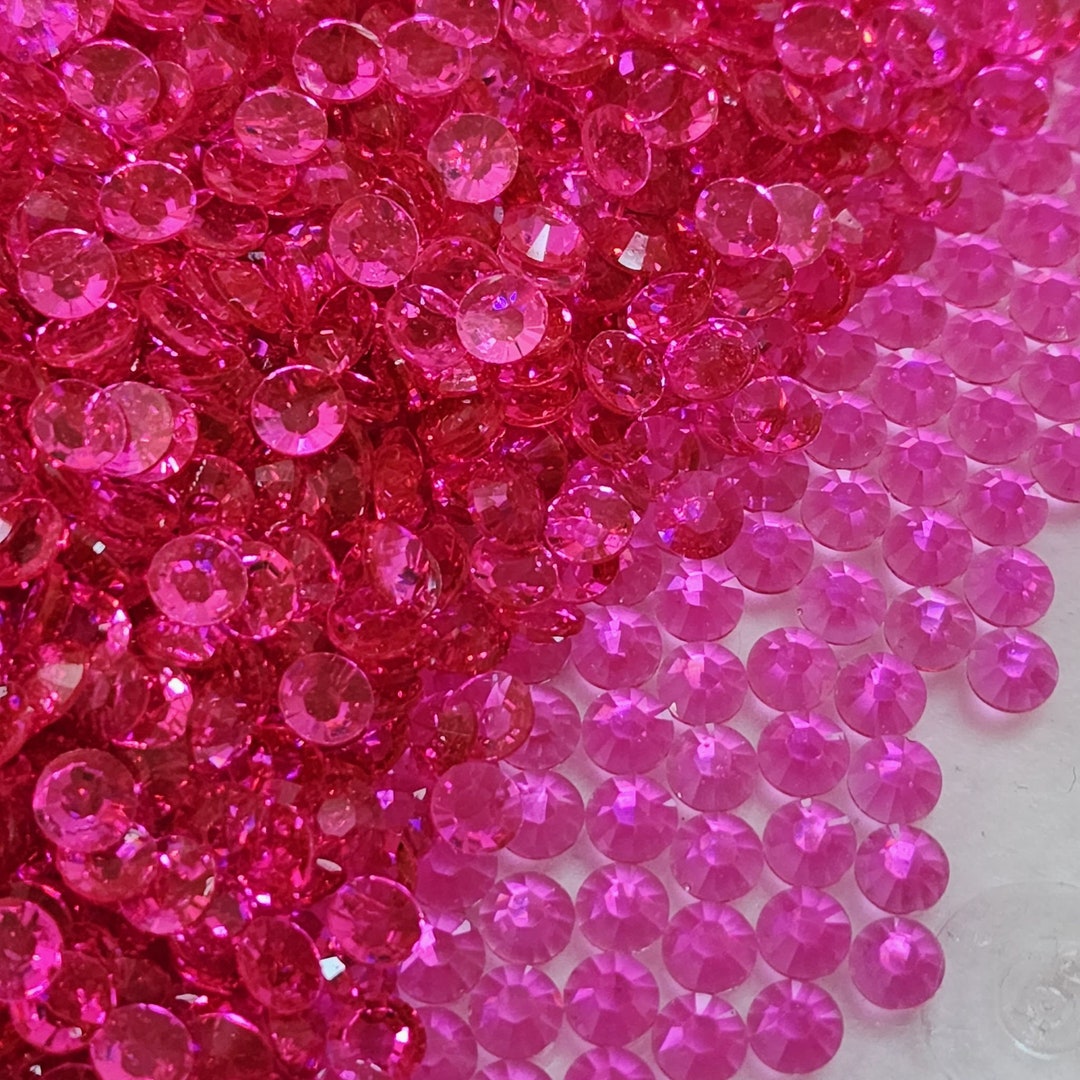 Mambo Pink - Pop of Color Transparent Non-hot Fix Resin Rhinestones ...